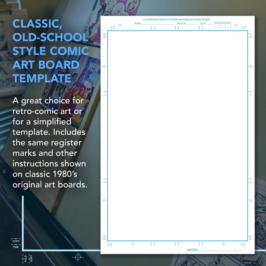 Comic Art Board Template – Classic Style - Etsy UK
