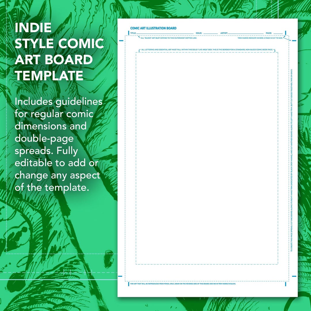 Comic Art Board Template – Indie Style - Etsy