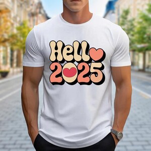 Hello 2025 PNG Heartfelt Retro New Year Design for Creative Projects ...