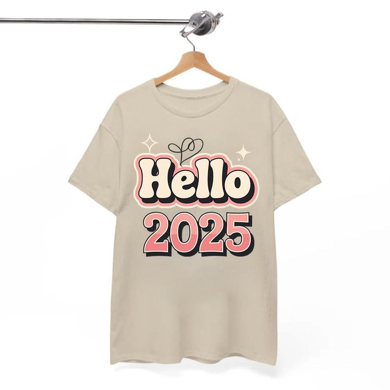 Hello 2025 PNG Retro Groovy New Year Digital Design for Sublimation ...