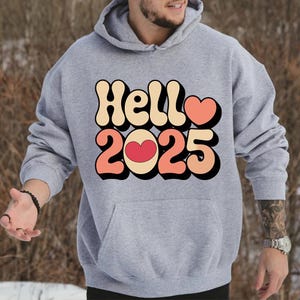Hello 2025 PNG Heartfelt Retro New Year Design for Creative Projects ...