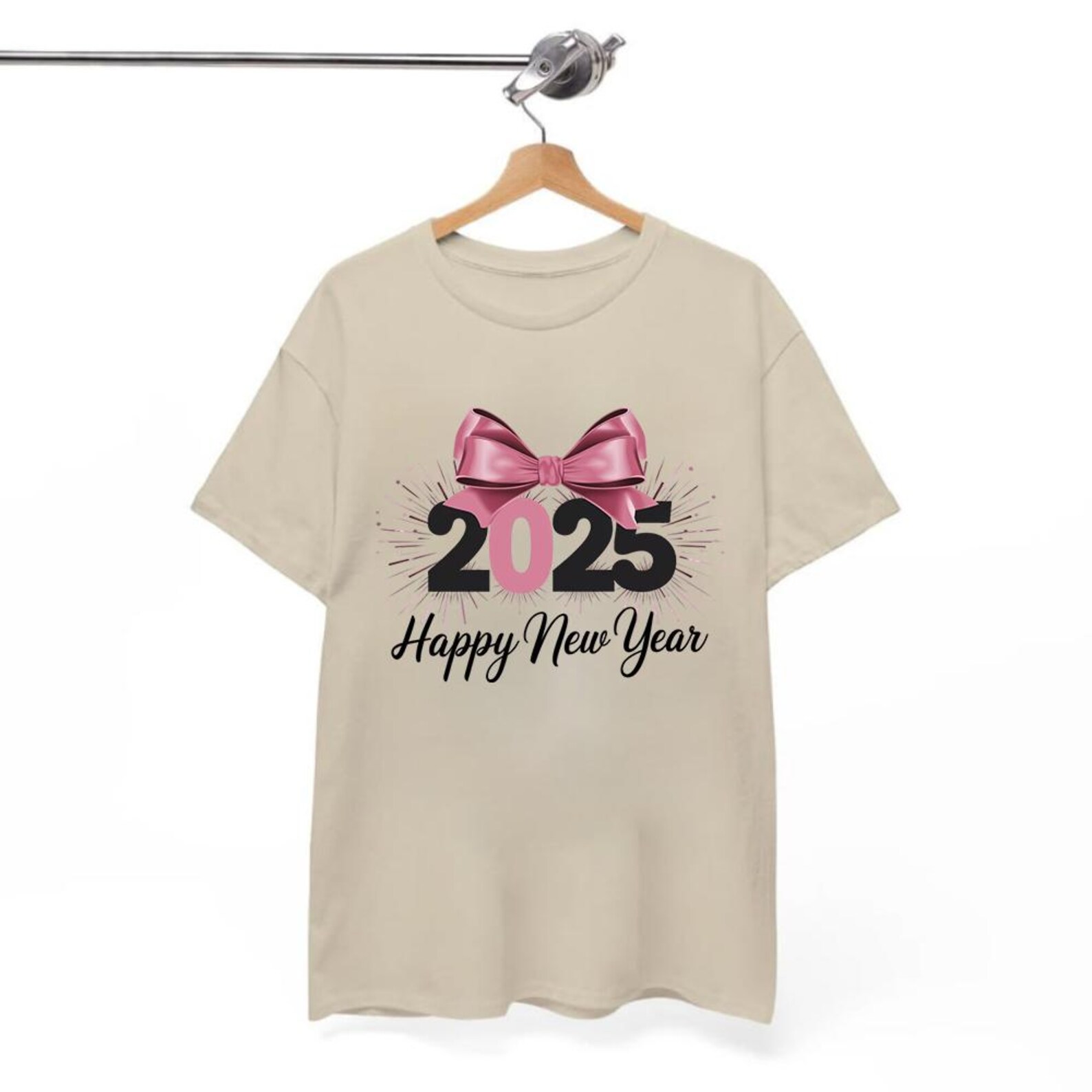 Modern Pink and Black 2025 PNG New Year Bow Design Personalize Mugs ...
