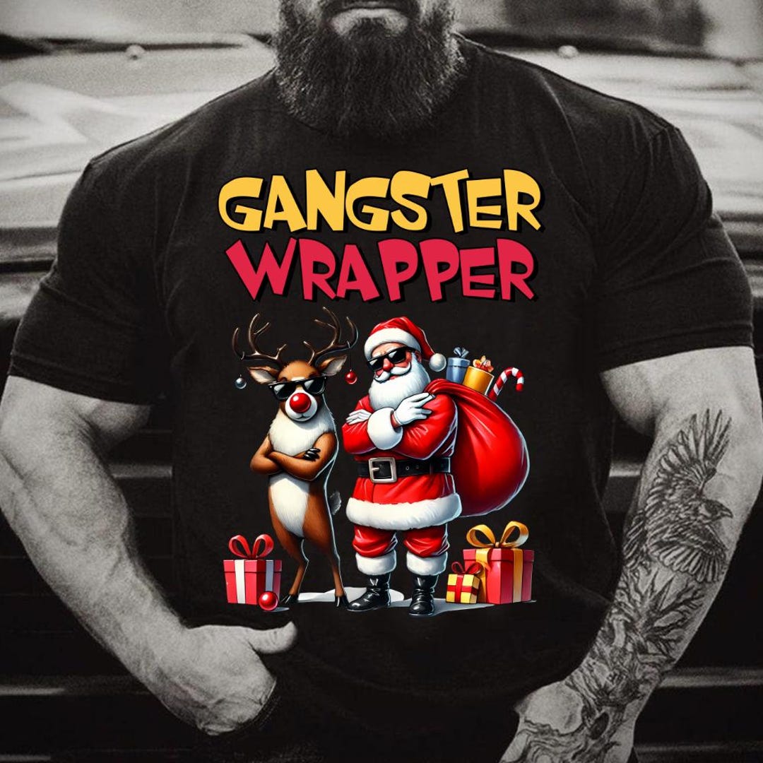 Gangster Wrapper PNG, Clipart Sublimation, Santa and Reindeer Cool ...