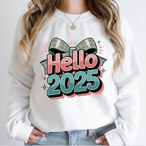 Hello 2025 Plaid Bow PNG Festive New Year Digital Design Perfect for ...