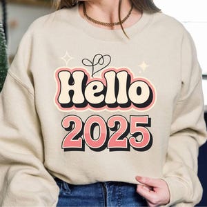Hello 2025 PNG Retro Groovy New Year Digital Design for Sublimation ...