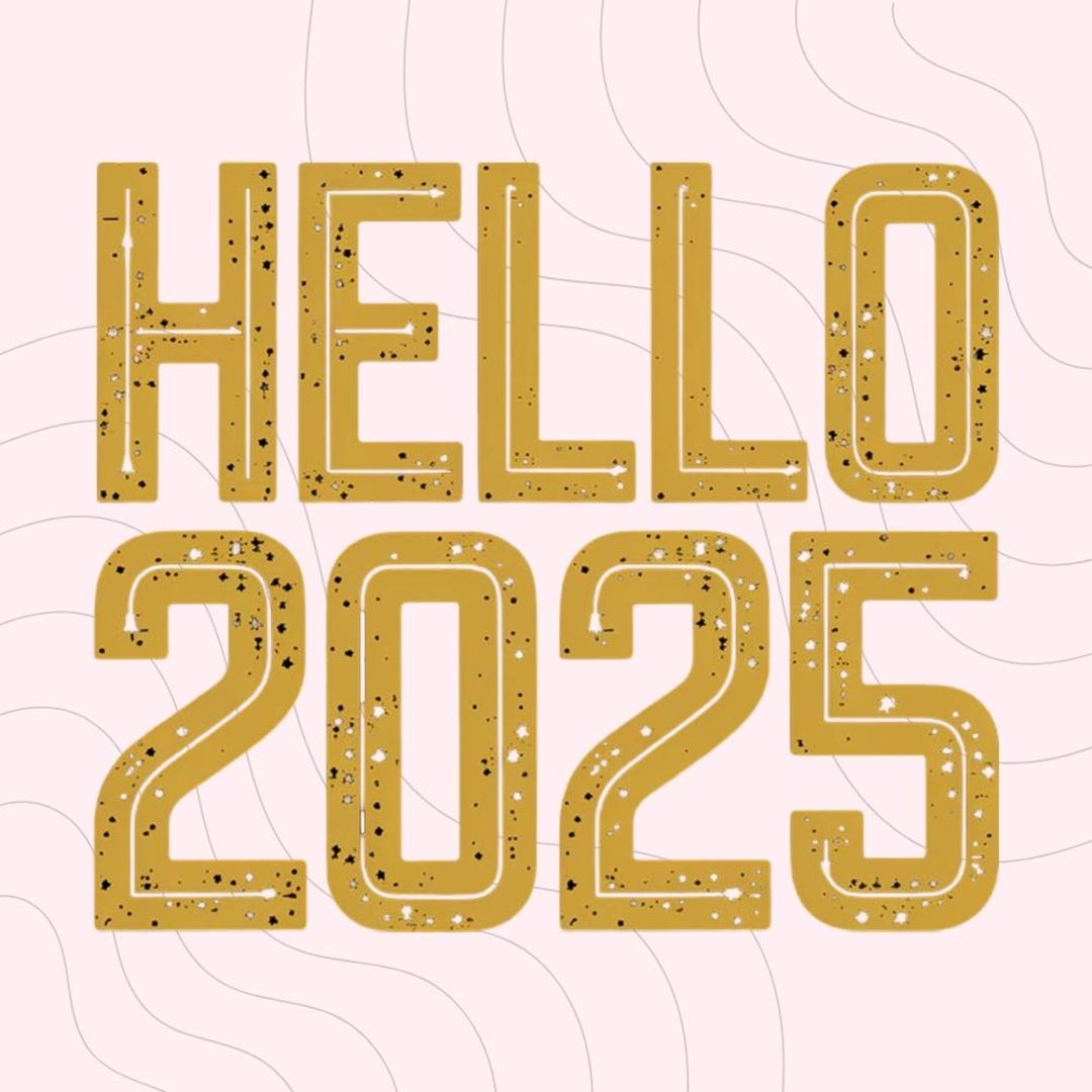 Bold hello 2025 Gold Glitter PNG for Festive Designs Great for ...