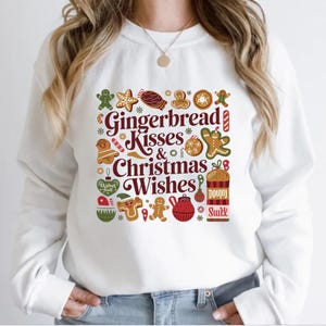 Gingerbread Kisses & Christmas Wishes PNG Festive Clipart Holiday ...