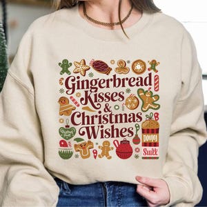 Gingerbread Kisses & Christmas Wishes PNG Festive Clipart Holiday ...