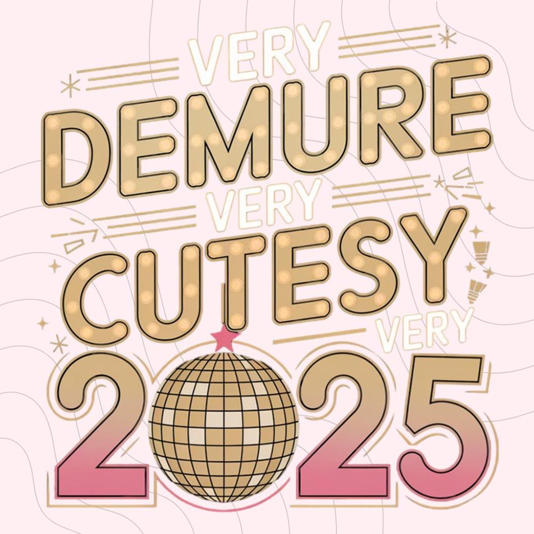 Very Demure Very Cutesy 2025 PNG Chic Disco Ball New Year Design ...