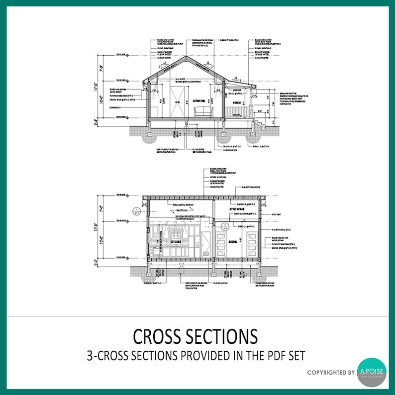 31'x21' Tiny House Plans 1bedroom Cabin - Small Cottage House Design ...
