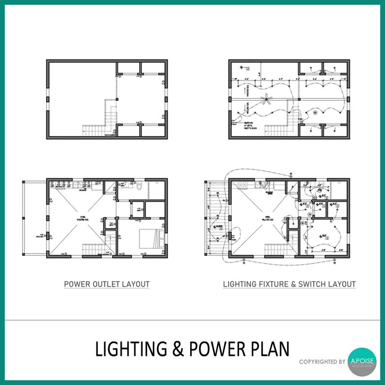 21'x32' House Plans - Cabin Plan Blueprint, Small House Floor Plan (PDF ...