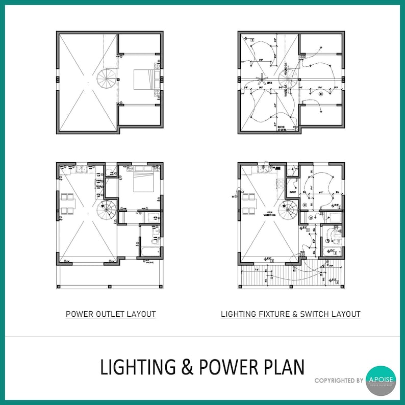 Cabin Plans With Loft 27'x26' House Plan Set - Custom Tiny House 970SF ...