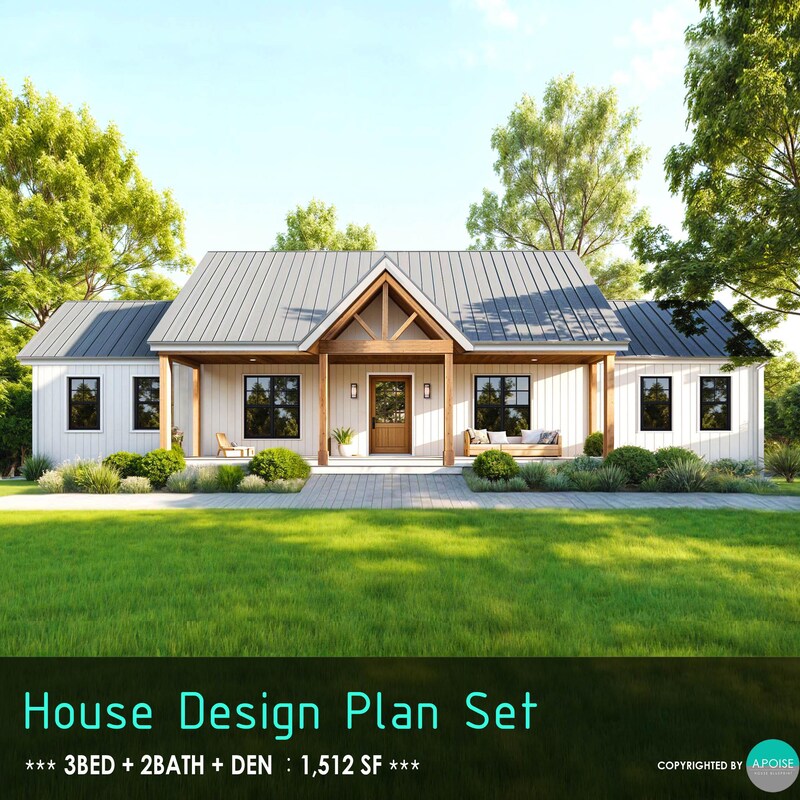 Modern Farmhouse Plans - Etsy