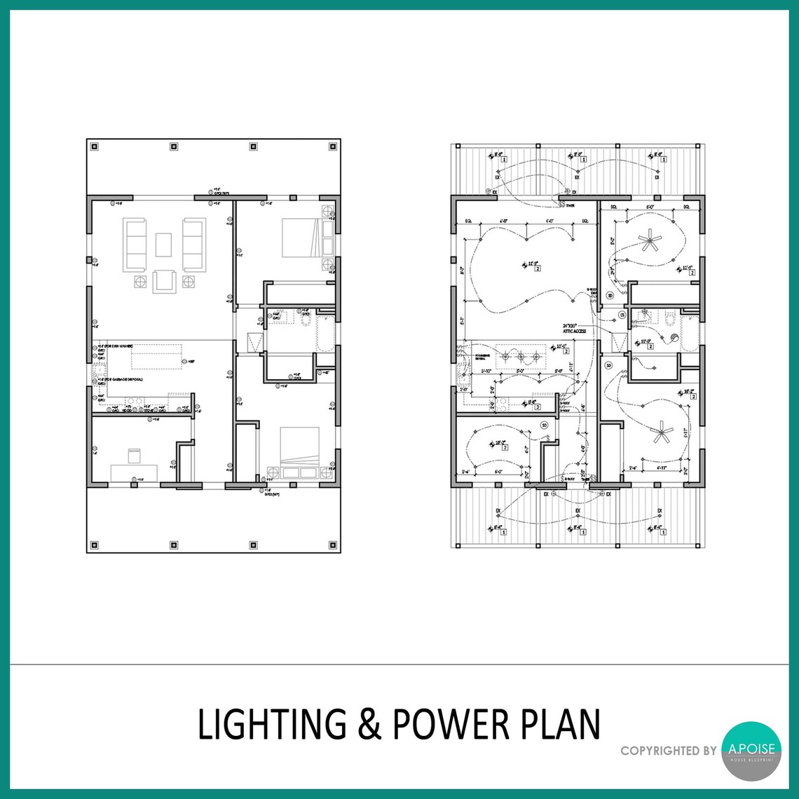 33'x38' House Plans 2bed 1bath House W/porch Floor Plans Architectural ...