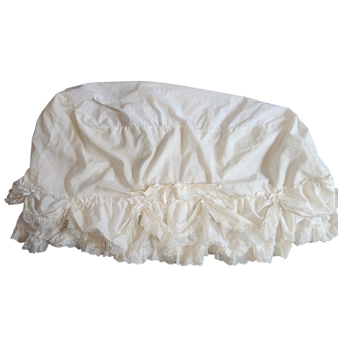 Cream Lace Ruffle Canopy for Bassinet/bed Skirt/vintage Fabric - Etsy