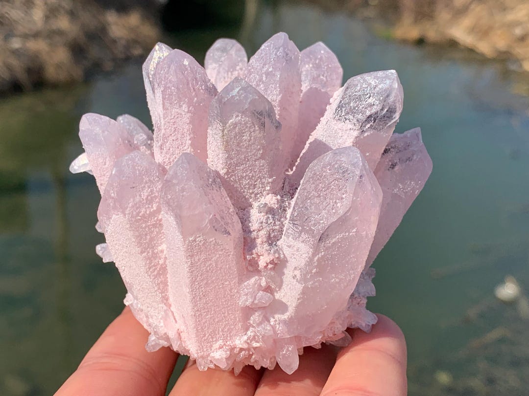 300g+ Pink Phantom Cluster Specimen,quartz Crystal,crystal Mineral Vug ...