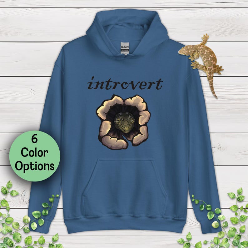Introvert Leachie Hoodie, Hand-drawn Design – Unisex Reptile Themed ...