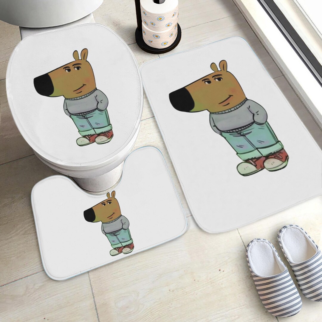 3 Pcs Toilet Rug Set - Chill Guy Meme Bathroom Decor - Etsy