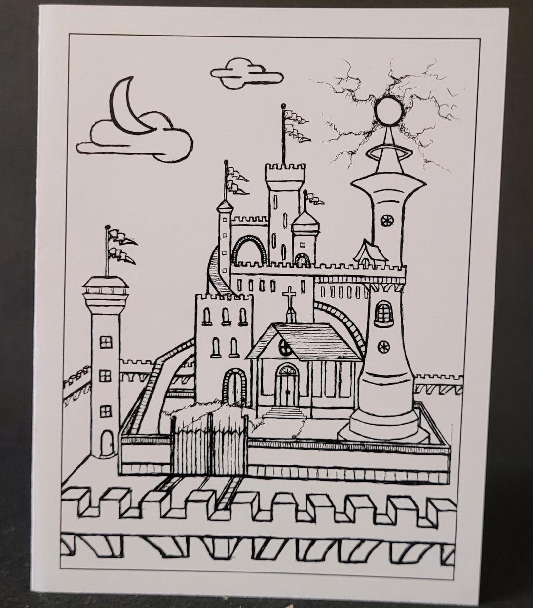 Fantasy Castle Blank Note Card - Etsy
