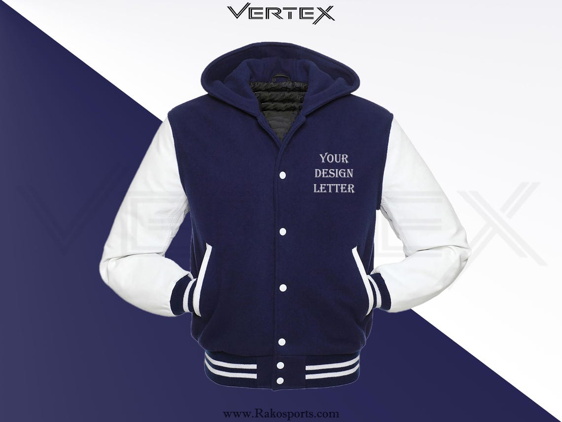 Custom Wool Varsity Jacket, Genuine Leather Sleeves - Etsy