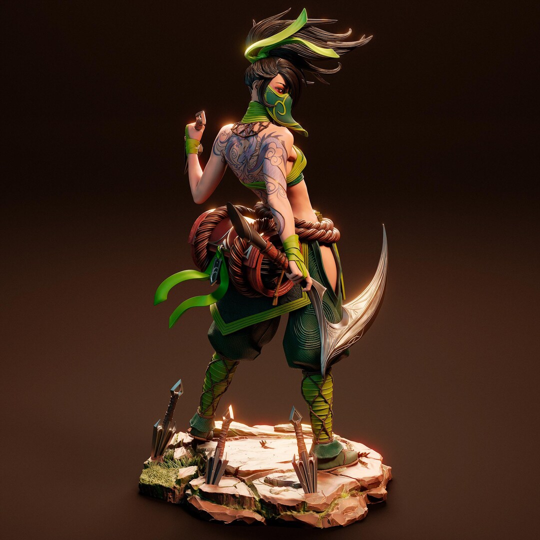 Akali Figurine Statue, League of Legends, 3D Printed, Hand Painted - Etsy