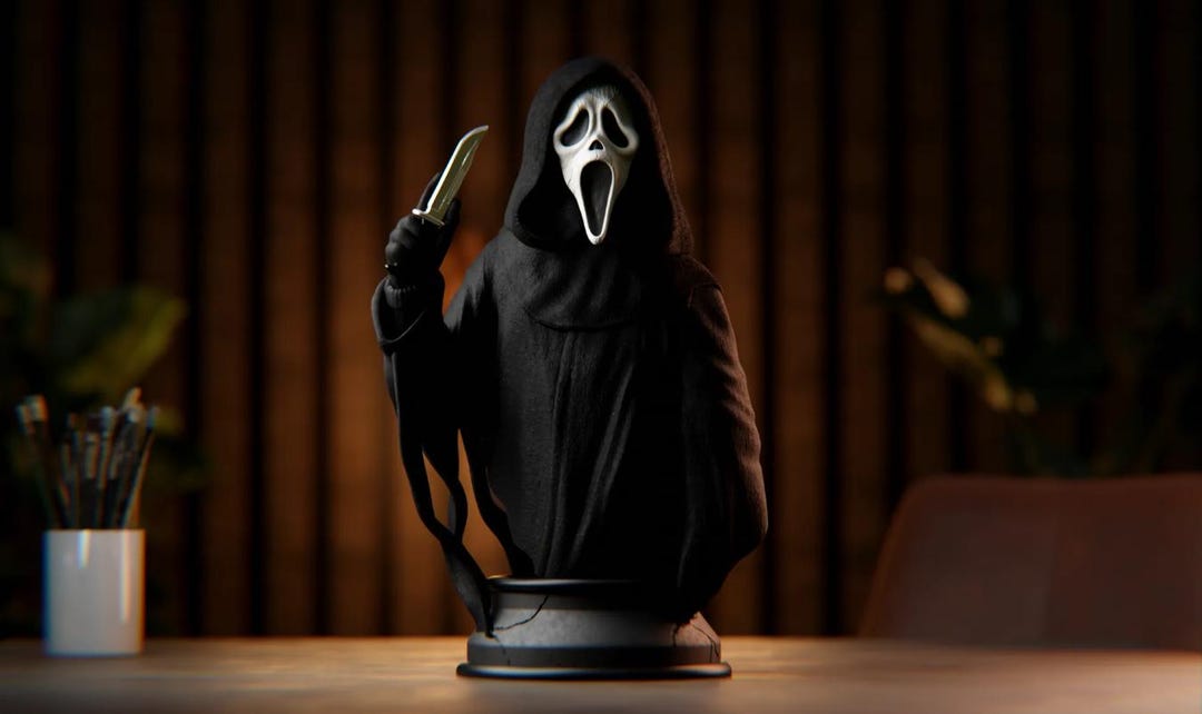 Ghostface Bust Figurine Statue, Scream, Horror, 3D Printed, Hand ...