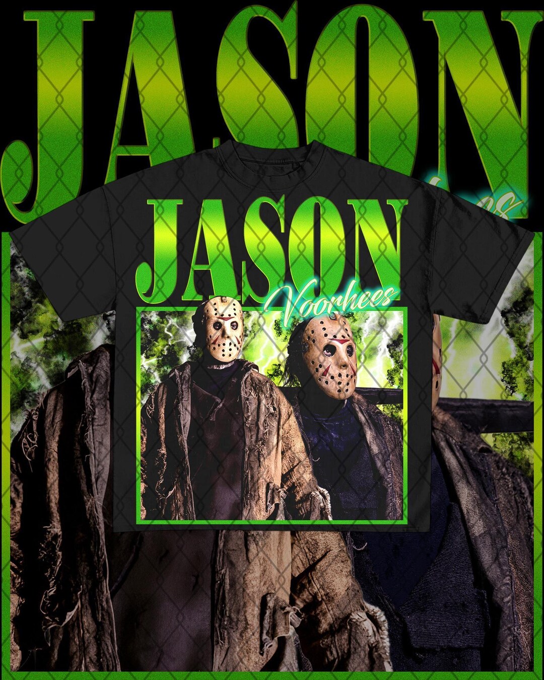 Jason Voorhees PNG Digital Download, DTF Transfer Print, Bootleg Shirt ...