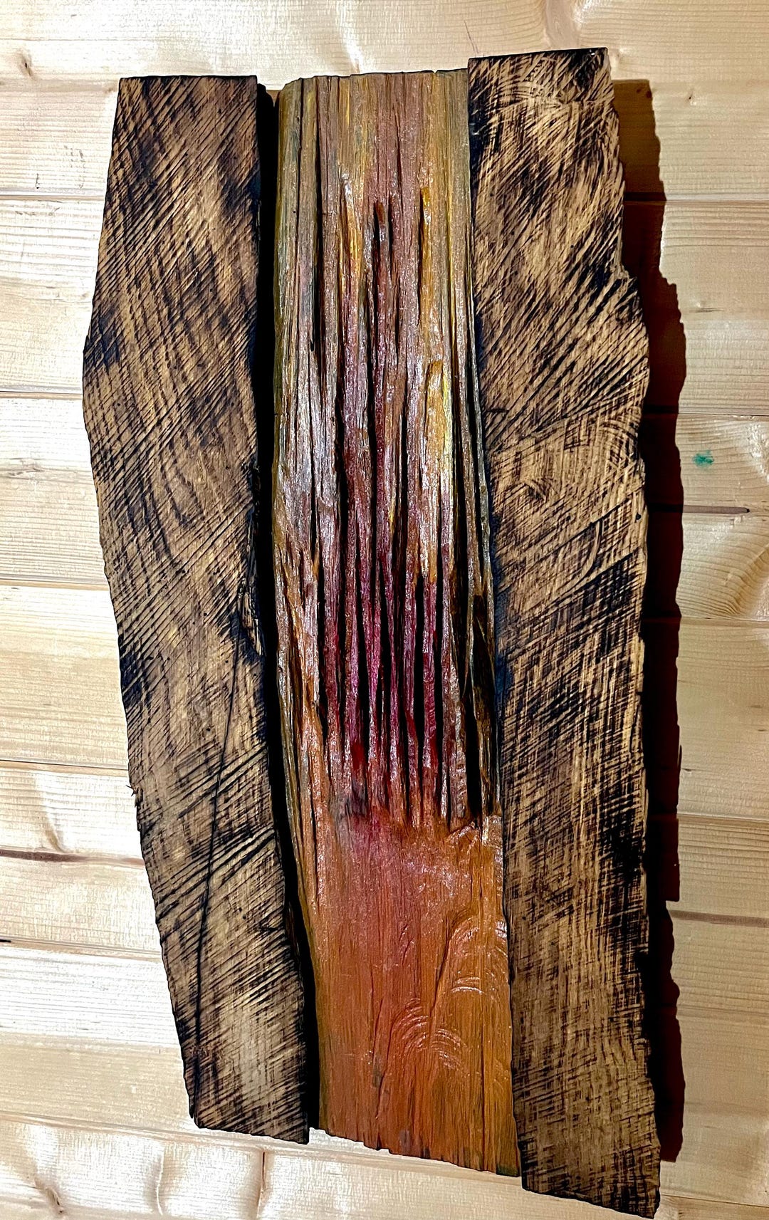 Abstract Oil Painting on Wooden Panel Contemporary Art Mural Abstract ...