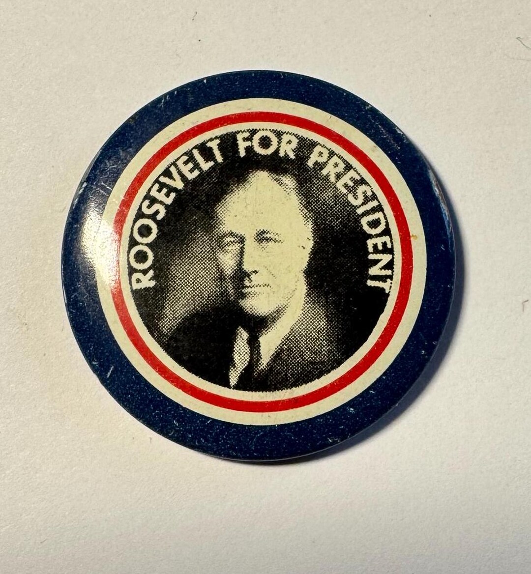 Vintage Franklin Roosevelt for President 1.5" Campaign Button - Replica ...