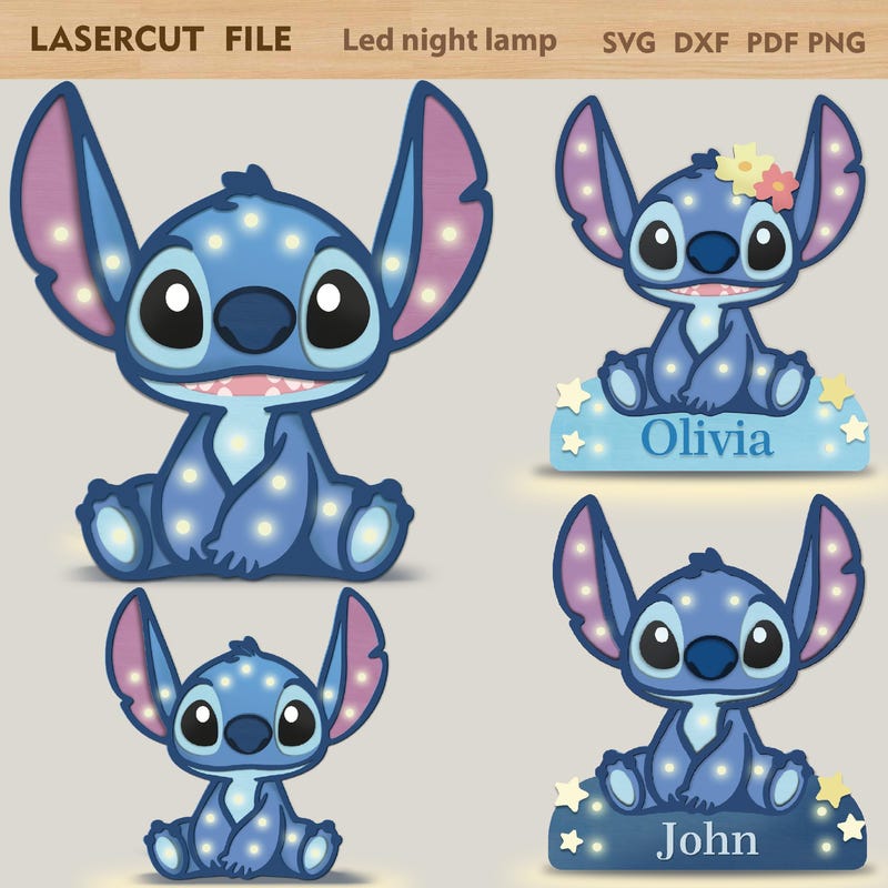 Stitch Name Laser Cut - Etsy