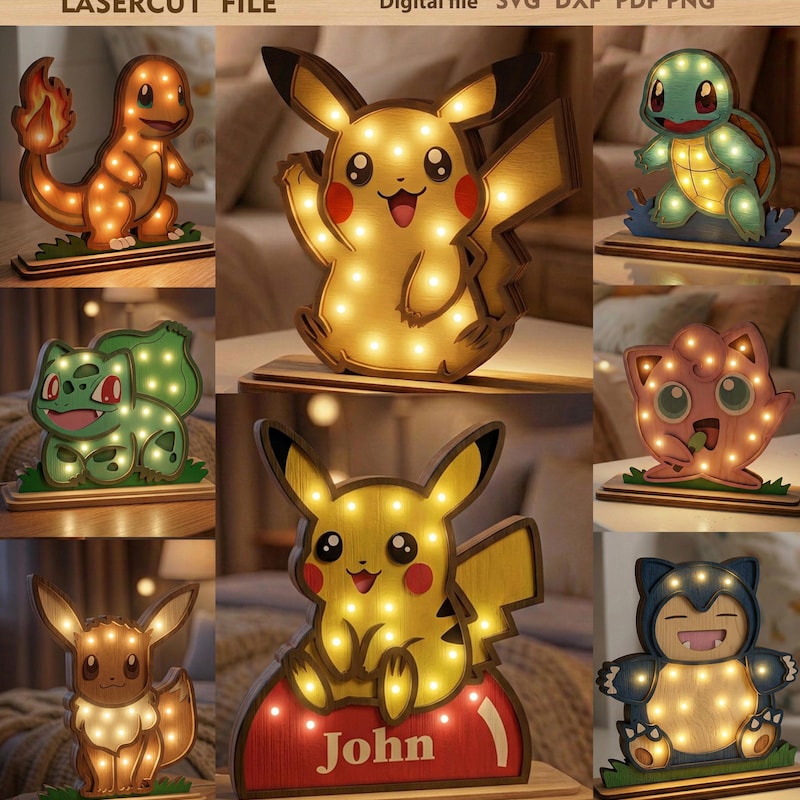Pokemons Lamp - Etsy