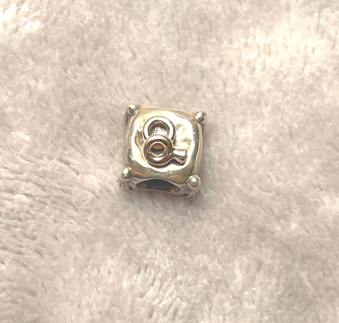 Alianças de casamento Pandora "União Romântica" em prata 925/ouro 14K ...