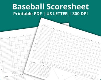 Baseball Scorecard (digital Download) - Etsy
