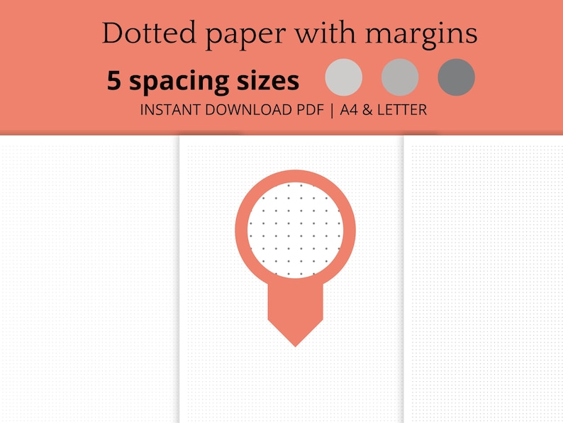 Dotted Paper With Margins Printable | A4, Letter Size (PDF Download) - Etsy