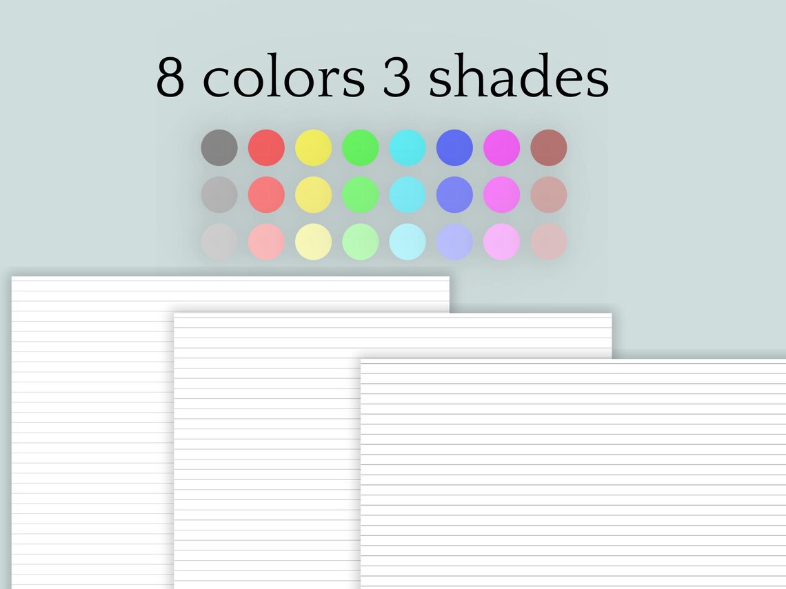 Lined Paper Borderless Printable Pdfs Portrait Landscape A4 & Letter ...