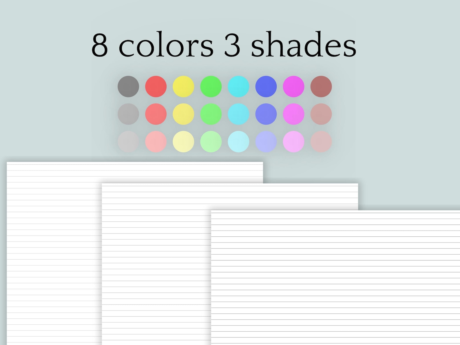 Lined Paper Printable | 24 Colors, A4 & Letter (PDF) - Etsy