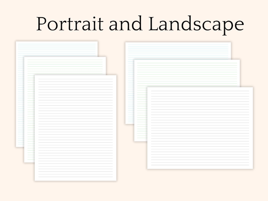 Lined Paper With Margins Printable Pdfs Portrait Landscape A4 & Letter ...