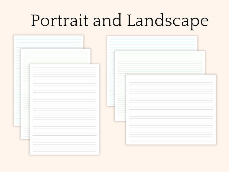 Lined Paper With Margins Printable Pdfs Portrait Landscape A4 & Letter ...