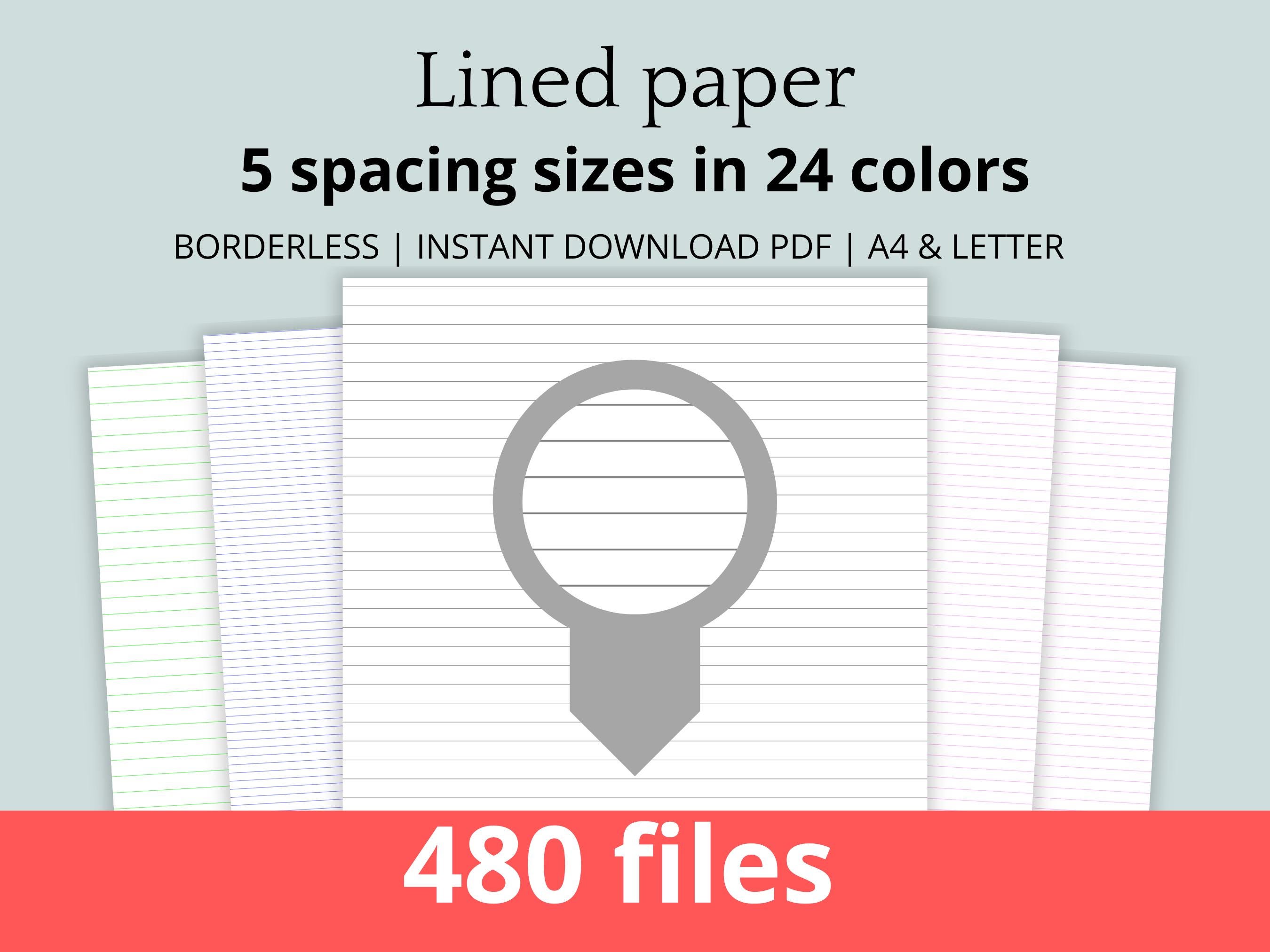 Lined Paper Printable | 24 Colors, A4 & Letter (PDF) - Etsy