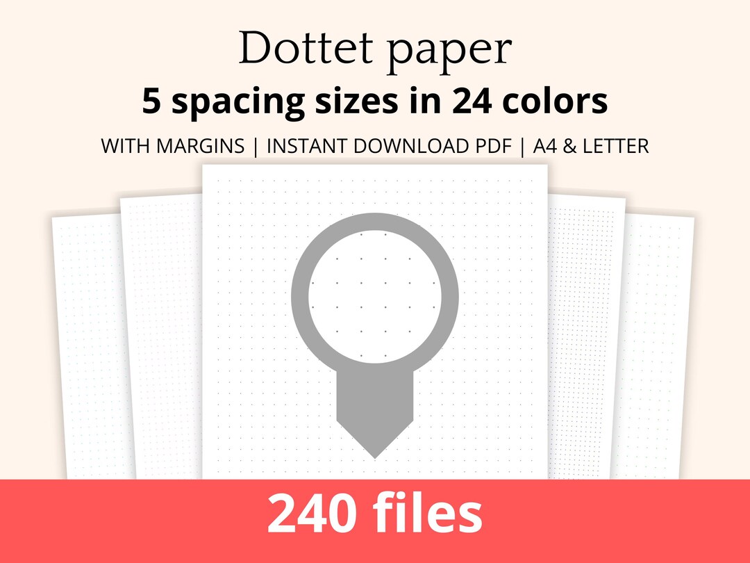 Dotted Paper With Margins Printable Pdfs A4 & Letter | Instant Download ...