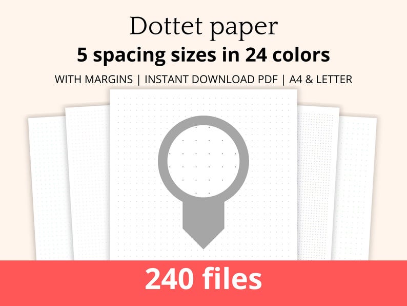 Dotted Paper With Margins Printable Pdfs A4 & Letter | Instant Download ...