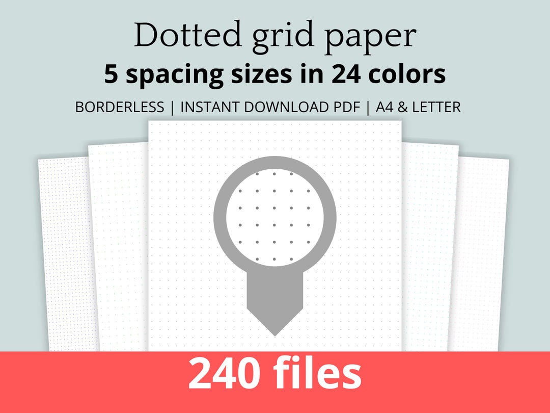 Dotted Paper Borderless Printable Pdfs A4 & Letter | Instant Download ...