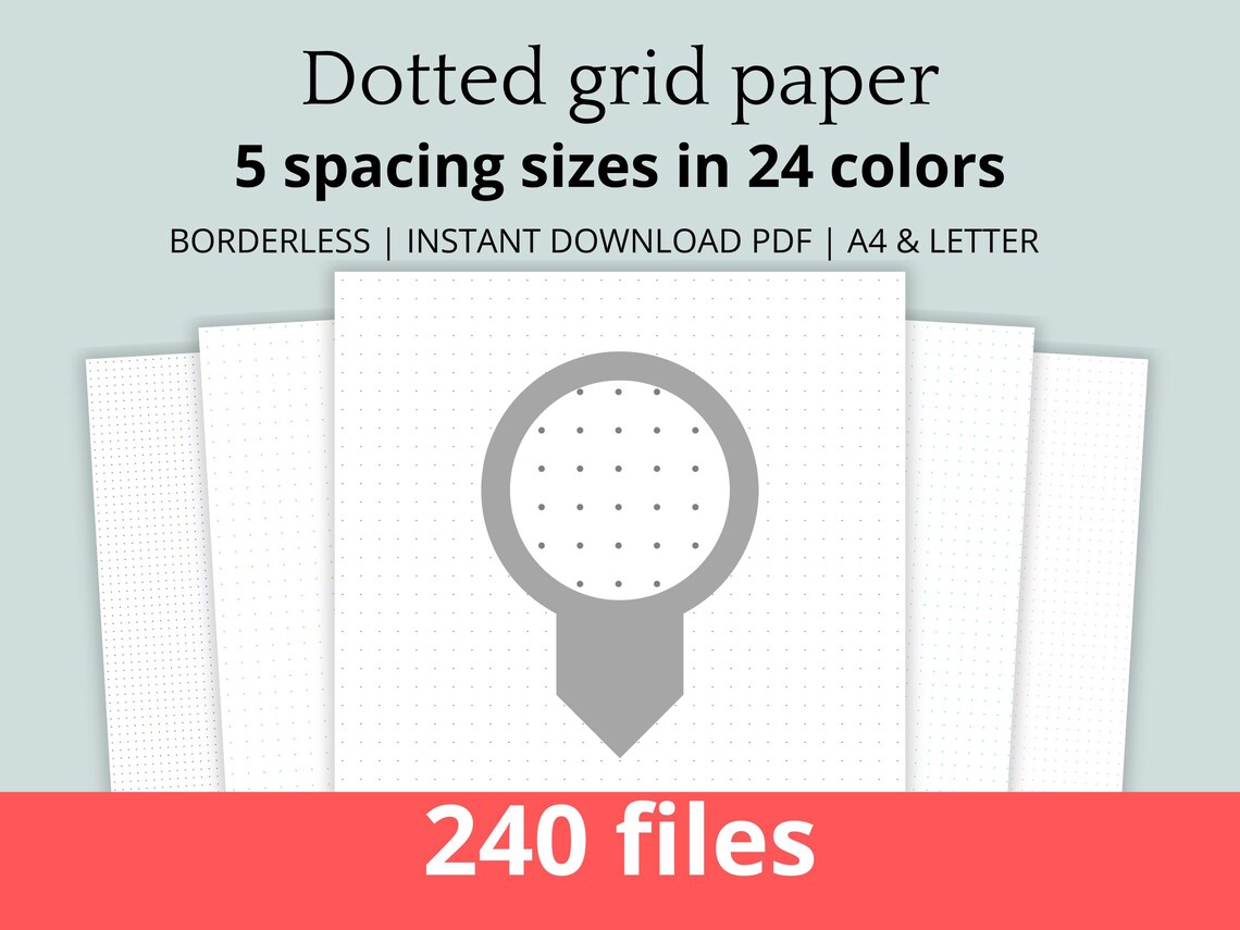 Dotted Paper Borderless Printable Pdfs A4 & Letter | Instant Download ...