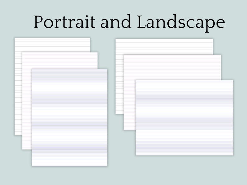 Lined Paper Borderless Printable Pdfs Portrait Landscape A4 & Letter ...