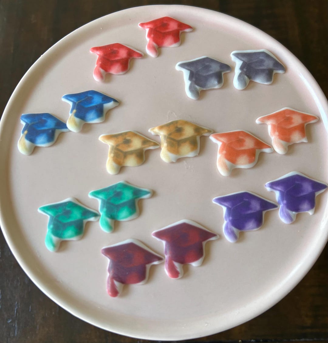 20 Edible Sugar Decor Graduation Hat Transfers. Cookie Cake Cupcake ...