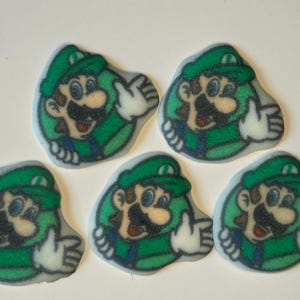 24 Edible Sugar Mario Inspired, Sugar Transfers, Mini Sugar Icing ...