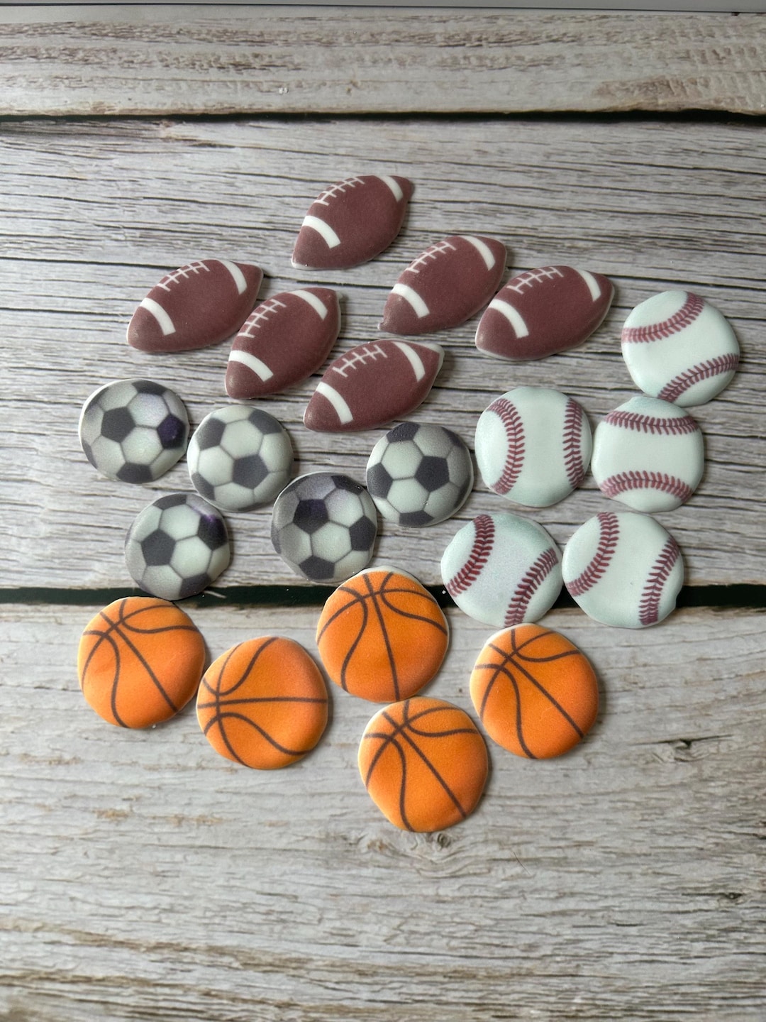 20 Edible Sugar Candy Footballs, Sugar Footballs, Mini Football Icing ...