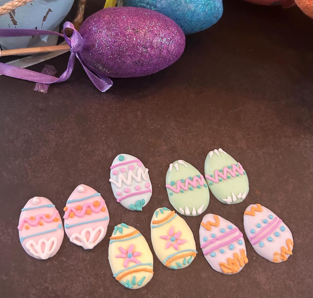 25 Edible Sugar Decor Easter Egg Transfers. Easter Cake or Cupcake ...