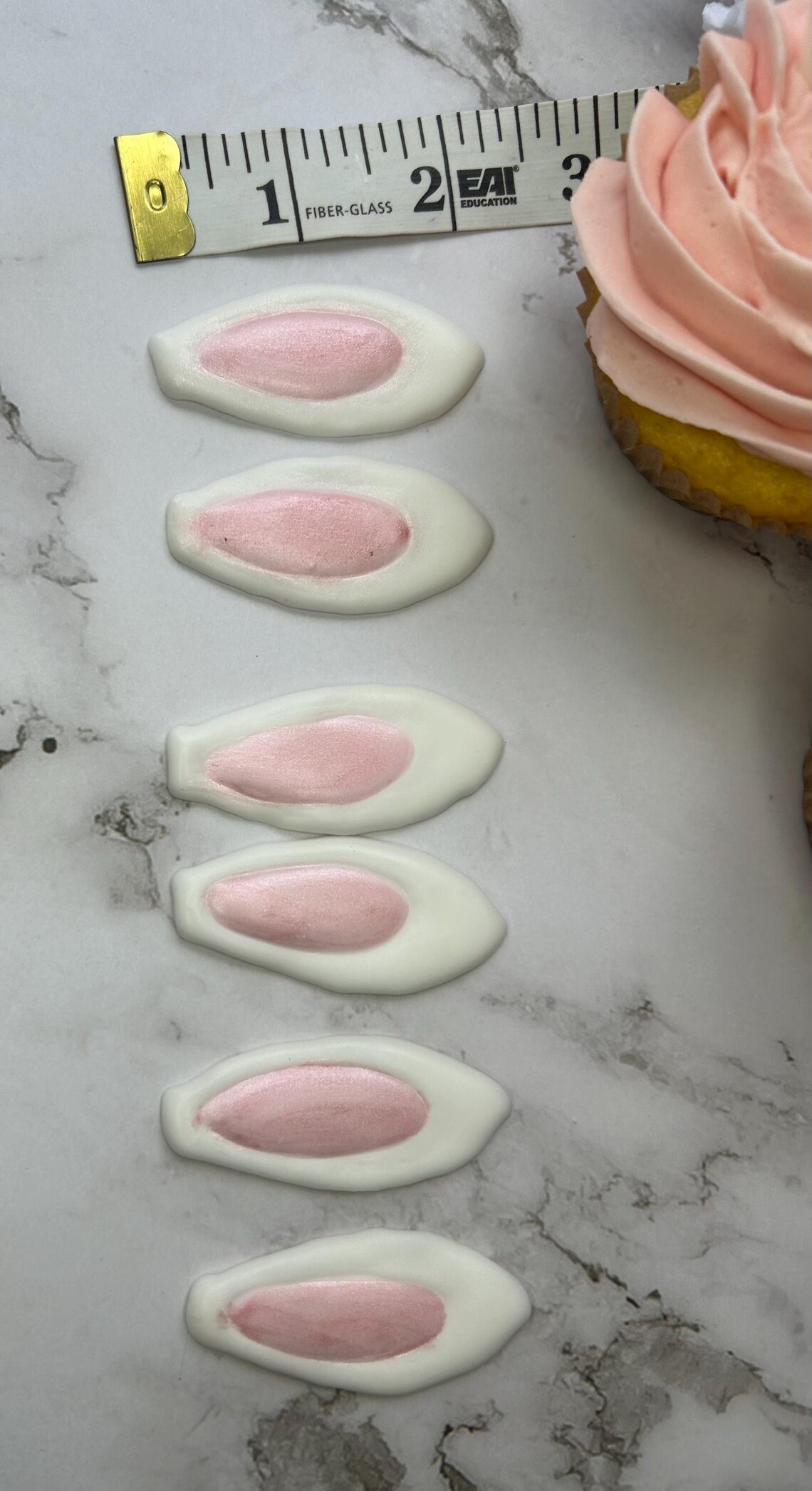 20 Edible Sugar Decor. Easter Bunny Ears(10 Sets). Edible Bunny Ears ...