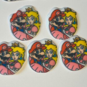 24 Edible Sugar Mario Inspired, Sugar Transfers, Mini Sugar Icing ...